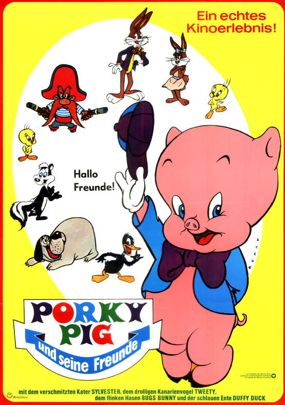 Porky Pig und seine Freunde ORIGINAL A1 Kinoplakat Schweinchen Dick ... Porky Pig und seine Freunde ORIGINAL A1 Kinoplakat Schweinchen Dick ...